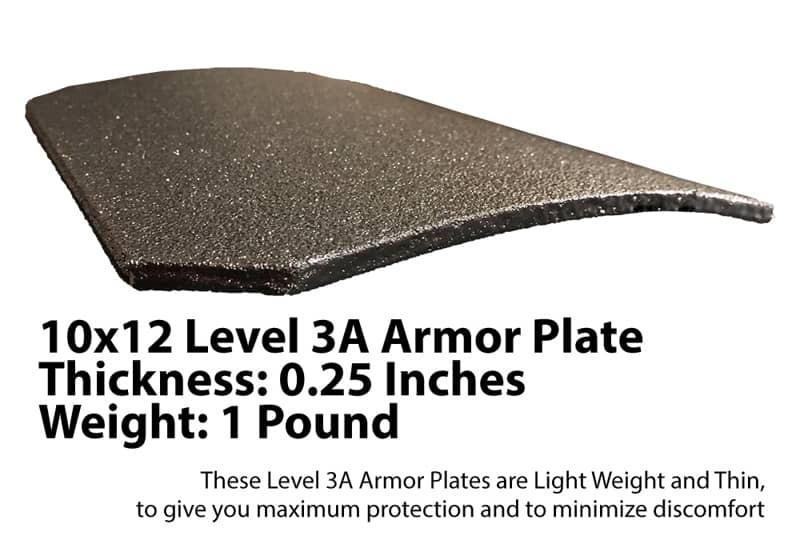 NIJ 0101.08 Level 3A Special Threat Armor Plate - 10" x 12" Ballistic ...