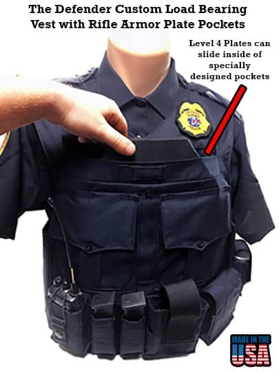 The Defender Custom Load Bearing Vest W/ Rifle Plate Pockets and Sewn ...